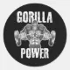 Gorilla Power Weightlifting Angry Muscle Beast Classic Round Sticker ...