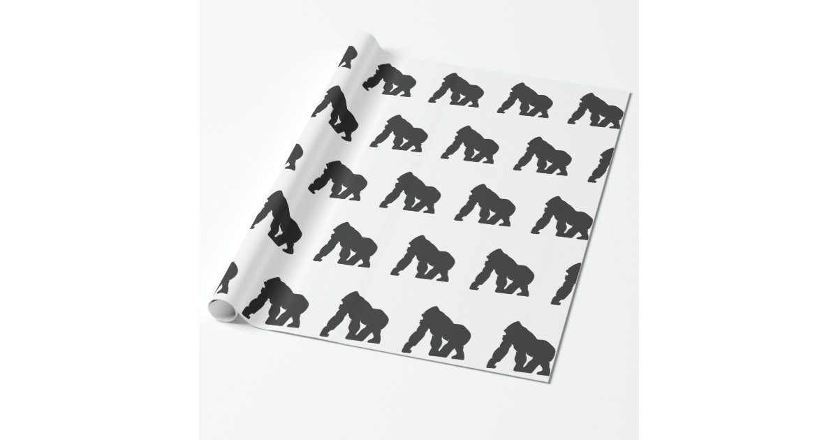 Gorilla silhouette wrapping paper | Zazzle