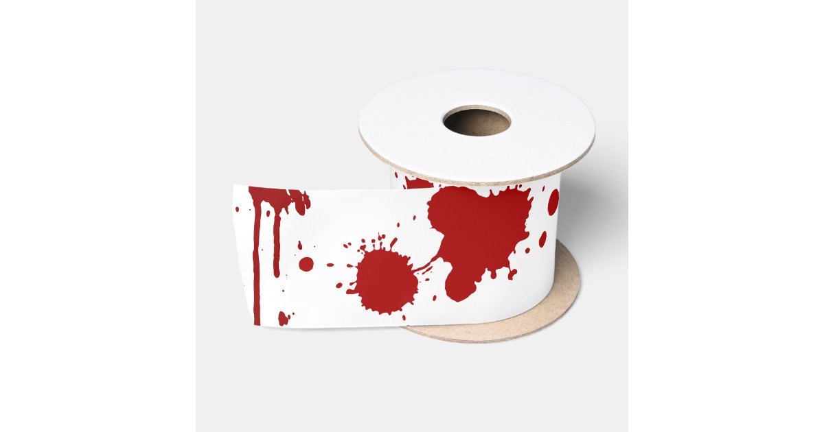 Gory Red Bloodstains Blood Spatter Satin Ribbon | Zazzle