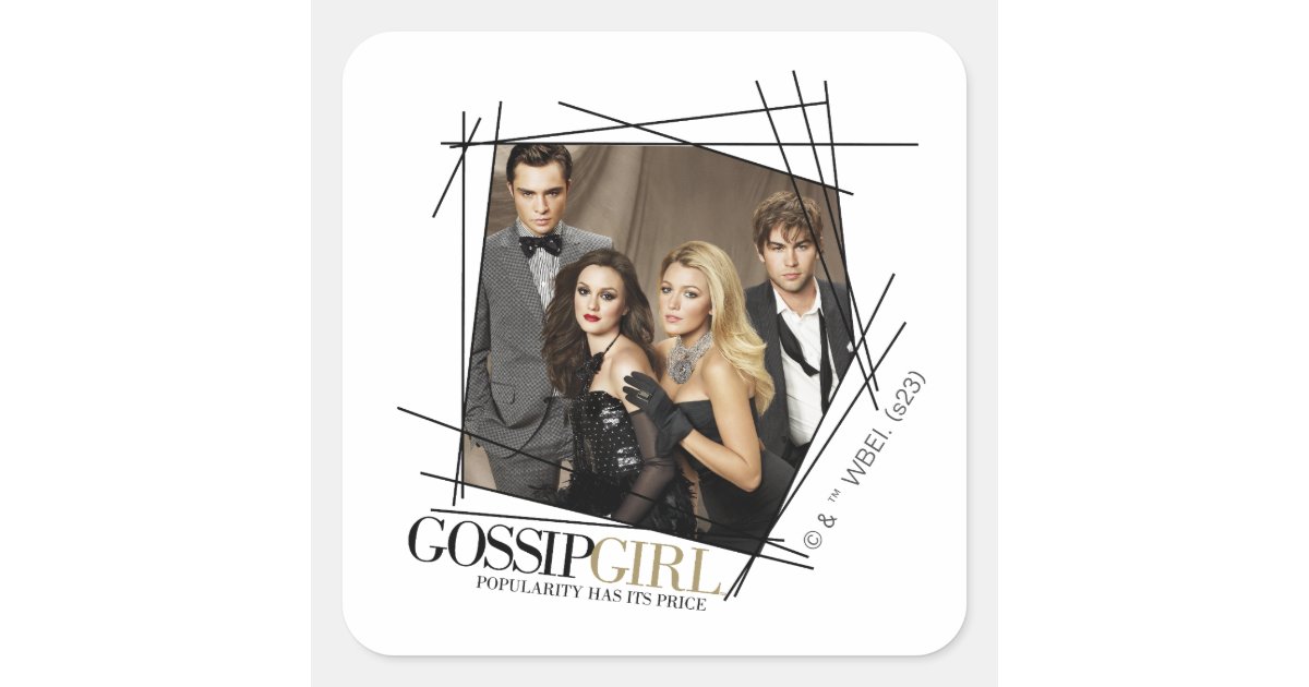 Gossip Girl Glamor Group Graphic Square Sticker | Zazzle