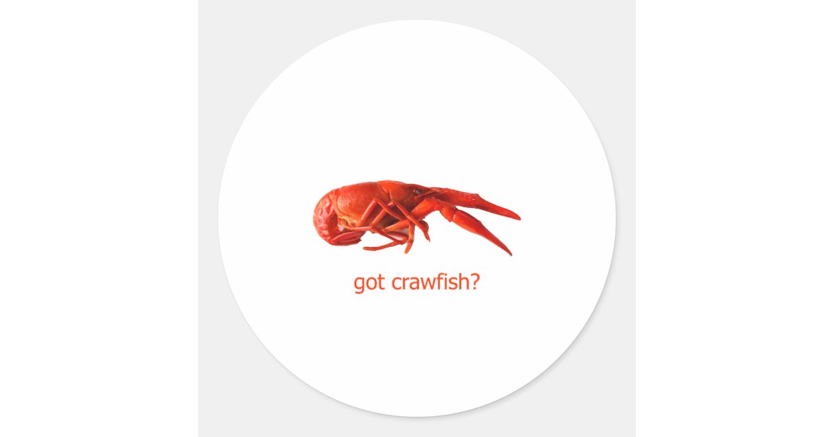 "got crawfish?" Logo Classic Round Sticker | Zazzle