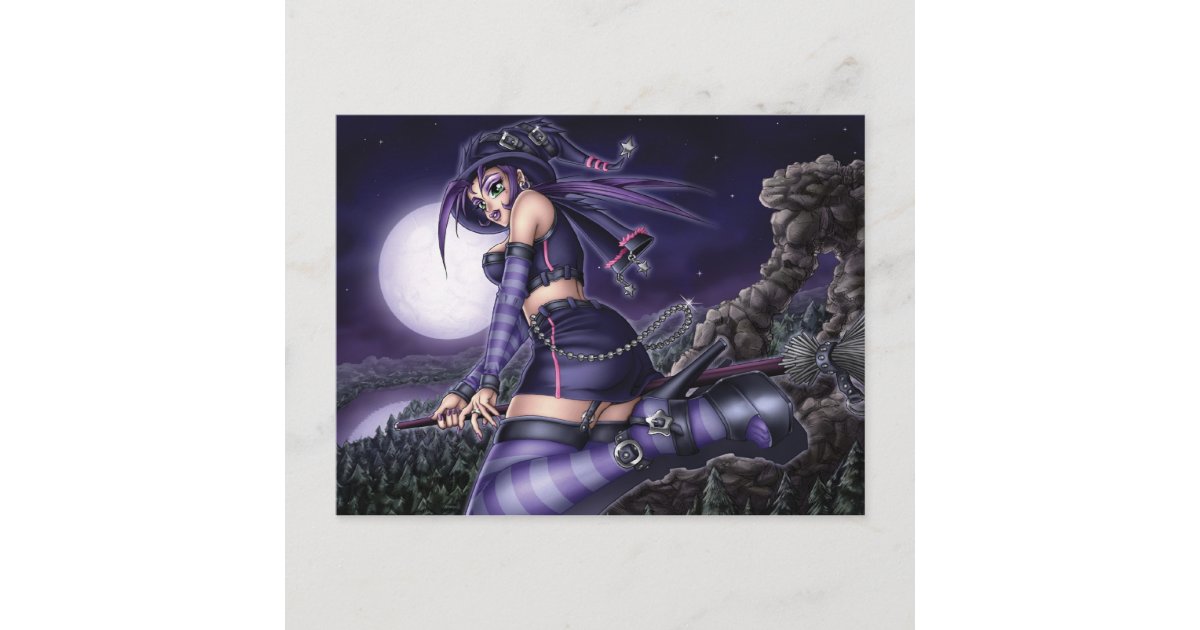 Goth Anime Witch Postcard | Zazzle