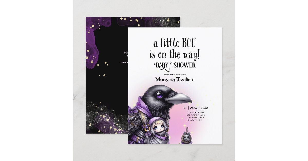 Goth Baby Girl Delivered by Crow Boo on the Way | Zazzle