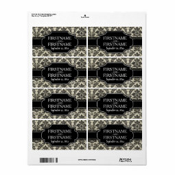 Goth Black Lace and Parchment Wedding Anniversary Label | Zazzle