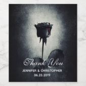 Goth Black Rose Dripping Blood Macabre Wedding Wine Label | Zazzle
