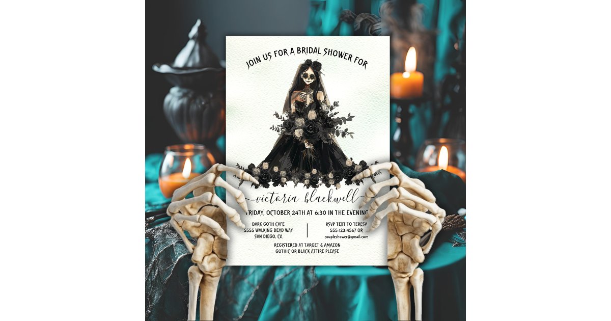 Goth Corpse Bride Bridal Shower Invitation | Zazzle