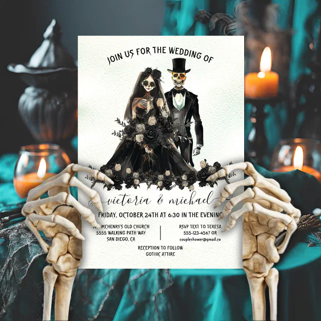 Goth Corpse Bride & Groom Wedding Invitation | Zazzle