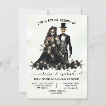 Goth Corpse Bride & Groom Wedding Invitation | Zazzle