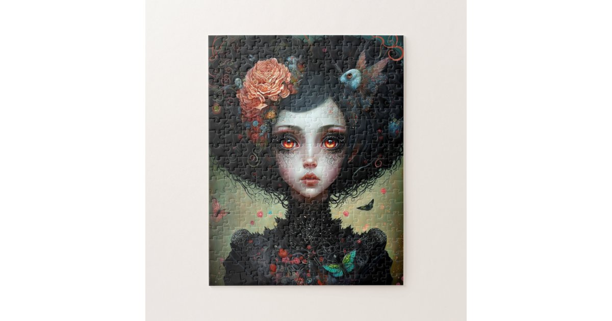 Goth Creepy Cute Girl Gothic Jigsaw Puzzle | Zazzle