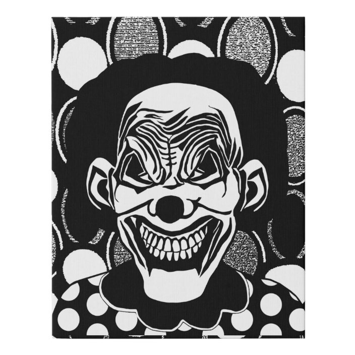 goth Evil Monster creepy Clown Scary Circus art Faux Canvas Print ...