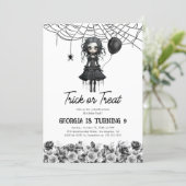 Goth Girls Halloween Kids Birthday Party Invitation | Zazzle