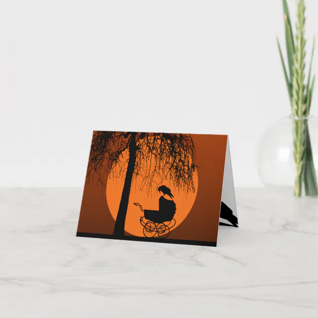 Goth-Horror Baby Shower Thank You Card | Zazzle