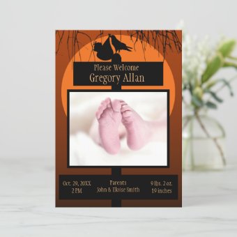 Goth-Horror Birth Announcement | Zazzle