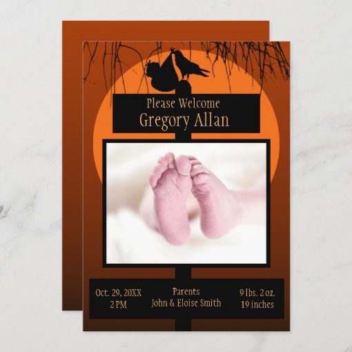 Goth-Horror Birth Announcement | Zazzle
