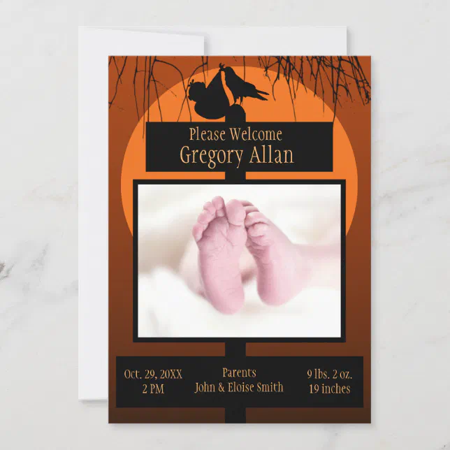 Goth-Horror Birth Announcement | Zazzle