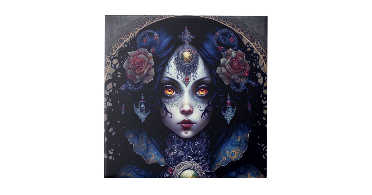 Goth Lady Gothic Fantasy Art Ceramic Tile | Zazzle