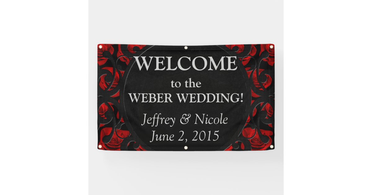 Goth Personalized Custom Wedding Banner | Zazzle