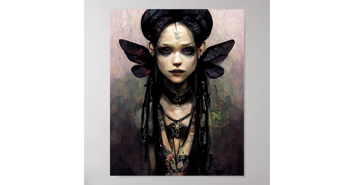Goth Punk Elf 2 Fantasy Art Poster | Zazzle