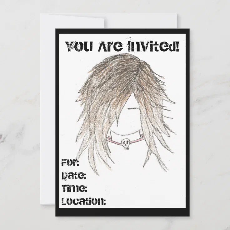 Goth Punk Invitations, Birthday any Occasion Invitation | Zazzle
