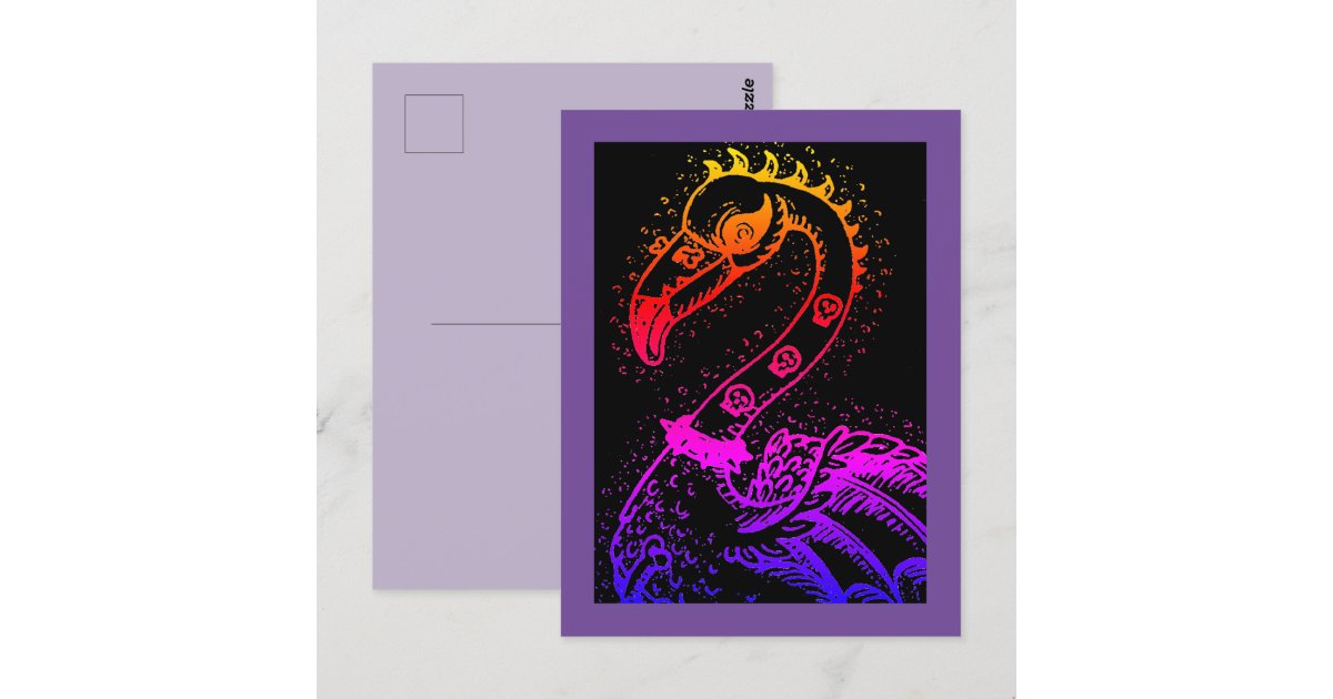 GOTH PUNK ROCKER FLAMINGO, SKULLS, SPIKED HAIR POSTCARD | Zazzle