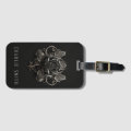 Goth rose ornament on dark background custom name luggage tag | Zazzle