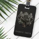 Goth rose ornament on dark background custom name luggage tag | Zazzle