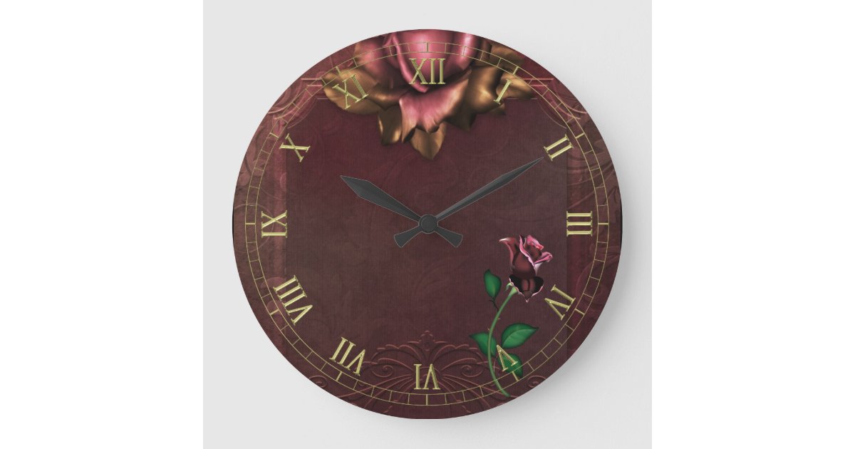 Goth Rose Wall Clock | Zazzle