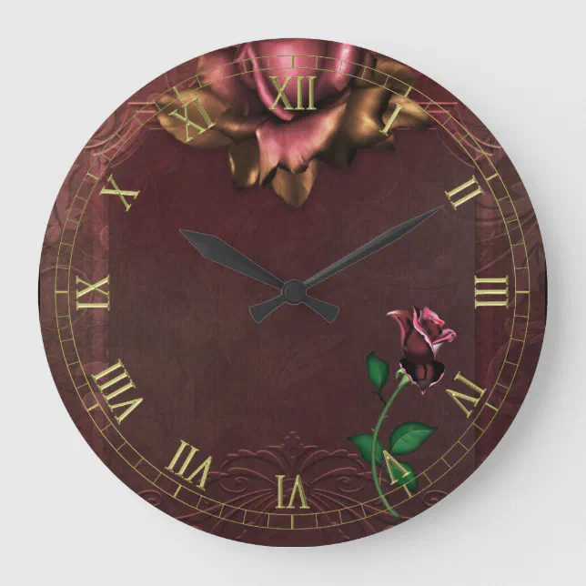 Goth Rose Wall Clock | Zazzle