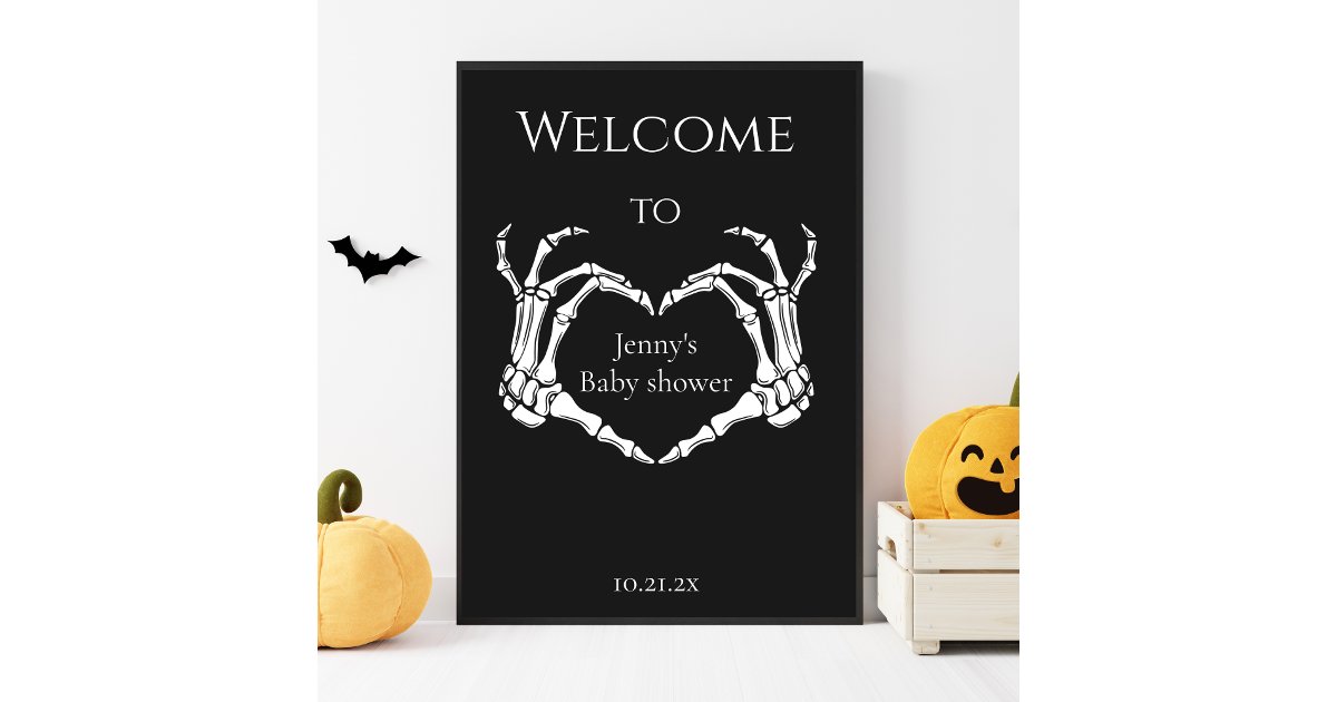 Goth Skeleton Hand Baby Shower Welcome Sign | Zazzle