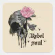 Goth Skull | Rebel Soul Square Sticker | Zazzle