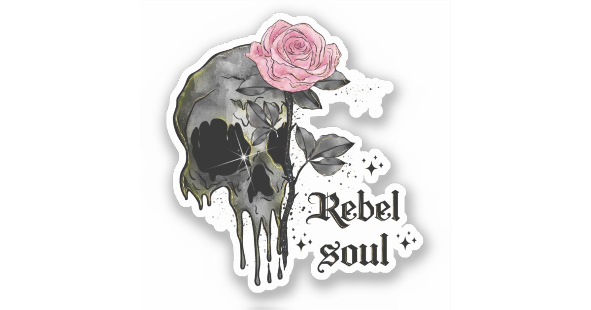 Goth Skull | Rebel Soul Sticker | Zazzle