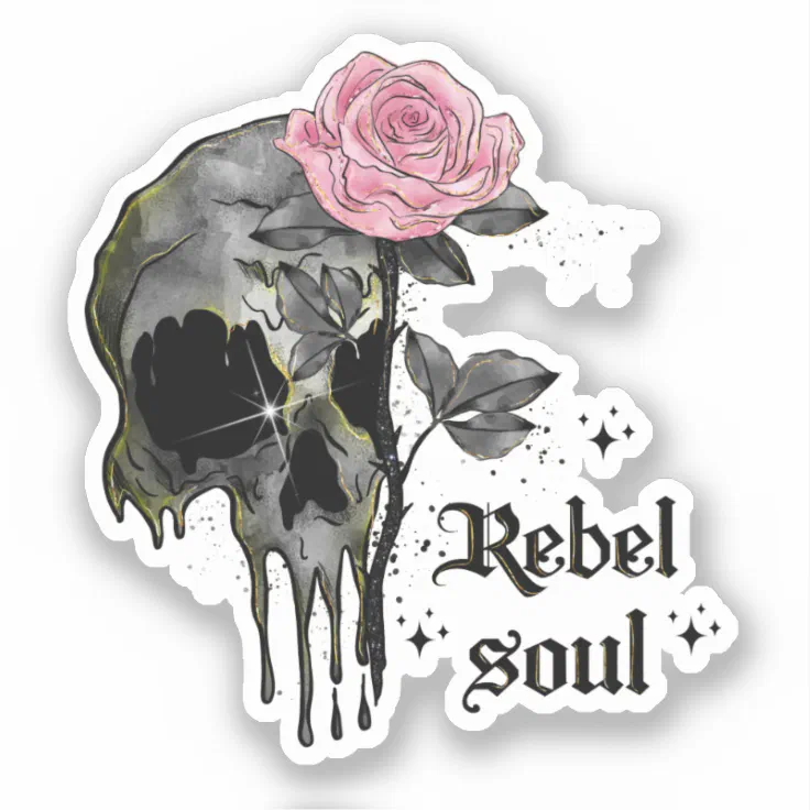 Goth Skull | Rebel Soul Sticker | Zazzle