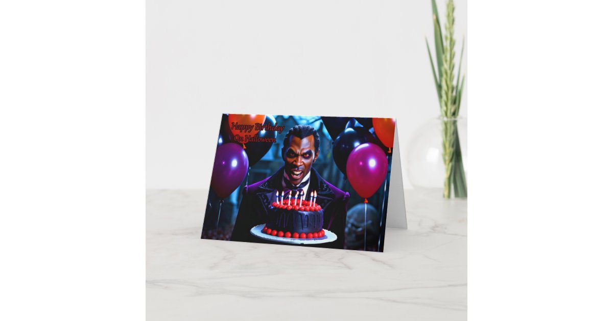 Goth Vampire - Halloween Birthday Holiday Card | Zazzle