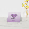 Goth Vampire Lips Halloween Birthday Thank You Card | Zazzle