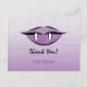 Goth Vampire Lips Halloween Birthday Thank You Postcard | Zazzle