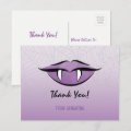 Goth Vampire Lips Halloween Birthday Thank You Postcard | Zazzle