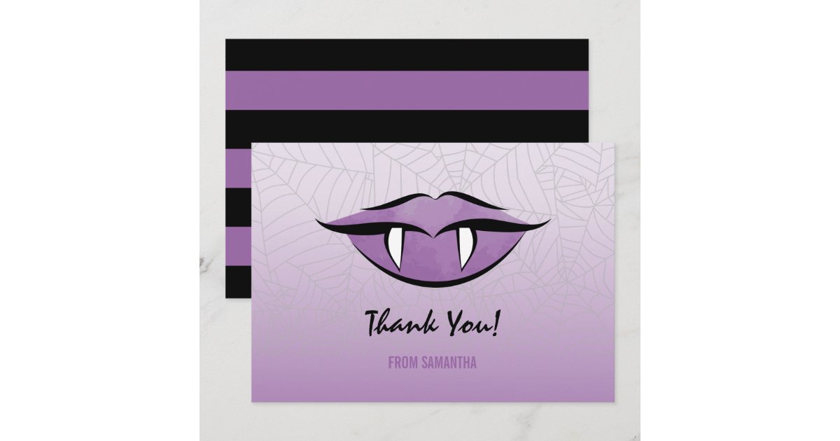 Goth Vampire Lips Thank You Card | Zazzle