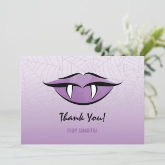 Goth Vampire Lips Thank You Card | Zazzle
