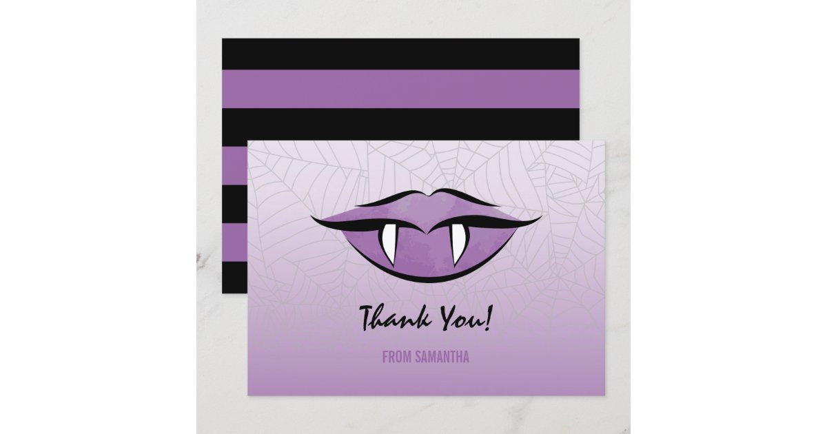 Goth Vampire Lips Thank You Card | Zazzle