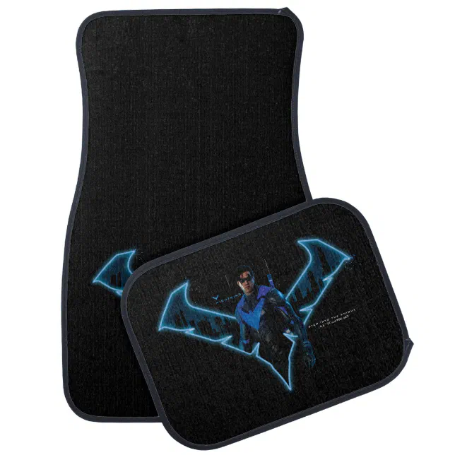Gotham Knights Nightwing in Logo Car Floor Mat | Zazzle