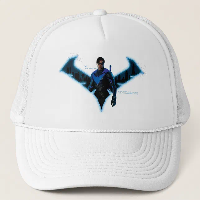 Gotham Knights Nightwing in Logo Trucker Hat | Zazzle