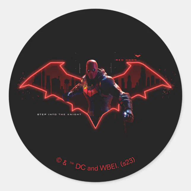Gotham Knights Red Hood in Logo Classic Round Sticker | Zazzle