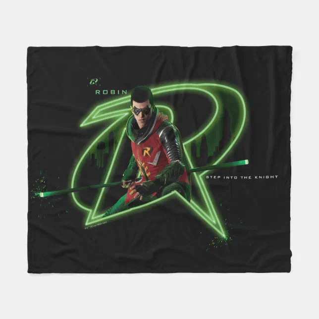 Gotham Knights Robin in Logo Fleece Blanket | Zazzle