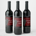 Gothic Angel on Red Velvet Wedding Wine Label | Zazzle
