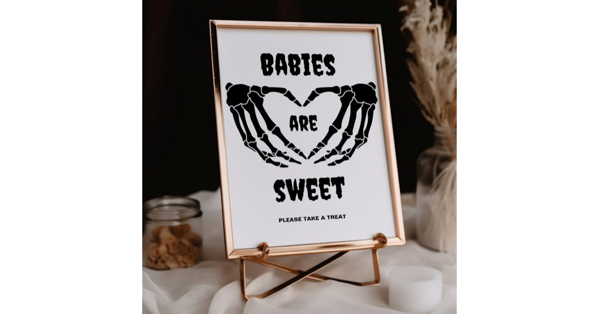 Gothic Babies Are Sweet Halloween Baby Shower Sign Invitation | Zazzle