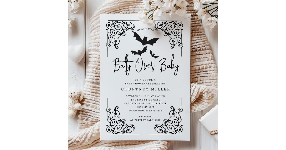 Gothic Batty Baby Shower Invitation | Zazzle