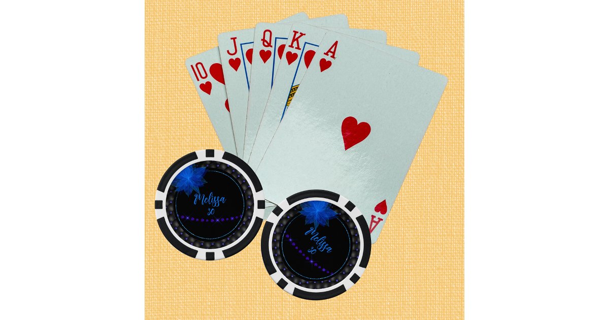 Gothic Black and Blue Birthday Poker Chips | Zazzle