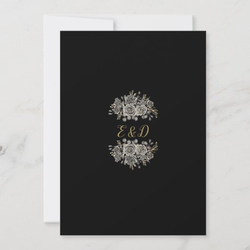 Gothic Black And Gold Engagement Party Invitation | Zazzle