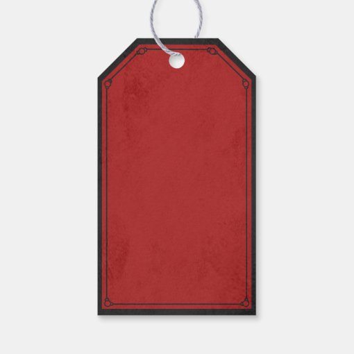 Gothic black and red antique vampire blood tag | Zazzle