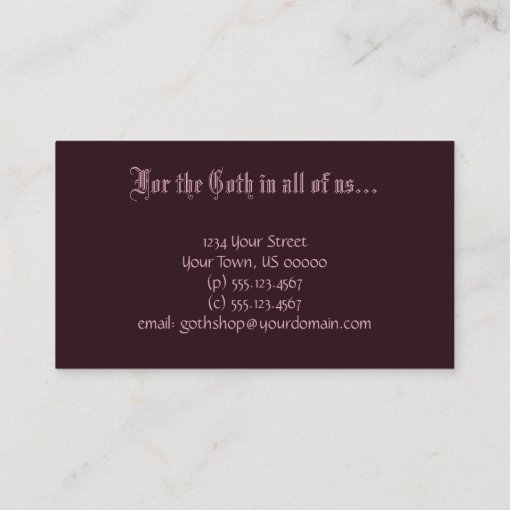 Gothic Black Burgundy Damask Blood Rose Business Card | Zazzle